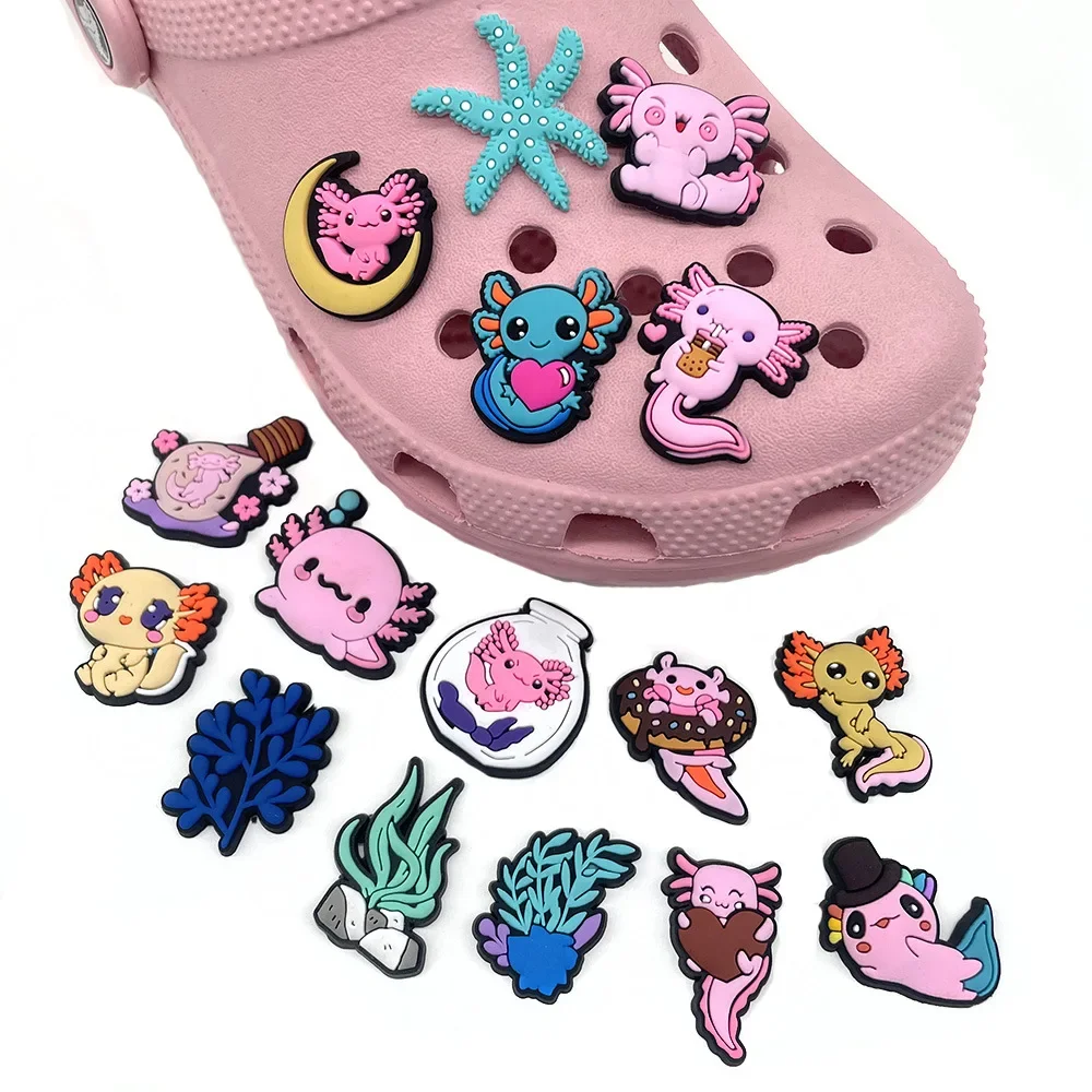 16pcs Axolotl Salamander Series Crocs Shoe Charms DIY Shoe Decorations ...