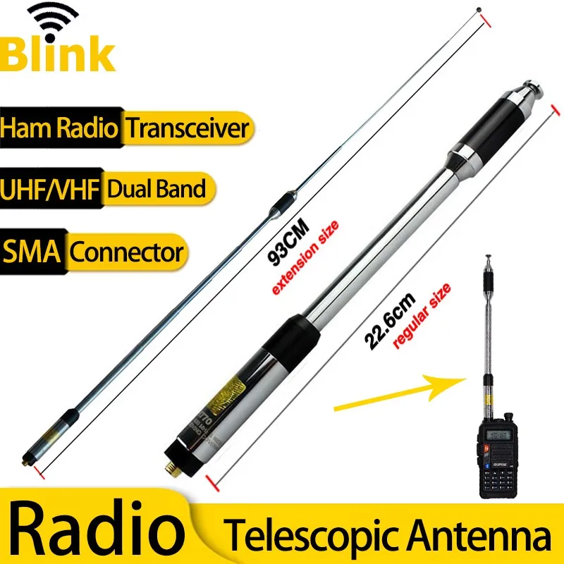 RH770 Telescopic Handheld Radio Antenna 144/430M Dual Band Walkie talkie Antenna for Harvest ...