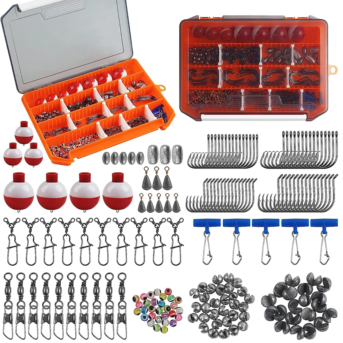 258Pcs-Fishing-Gear-and-equipment-kit-Fishing-Weights-Sinker-Swivels ...