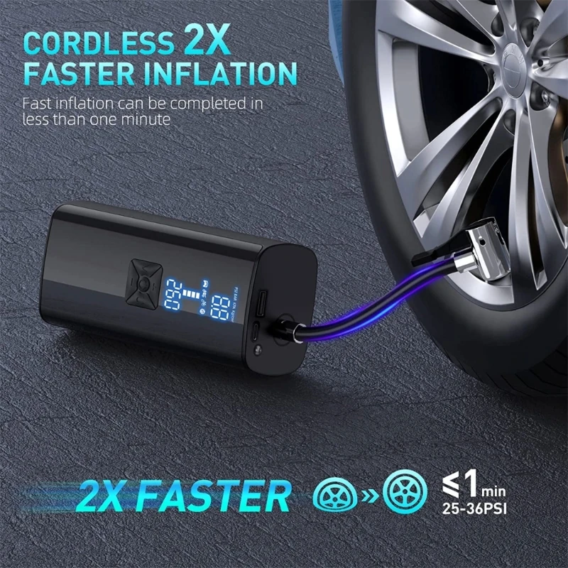 Astroai L7 Portable Tire Inflator Air Compressor 2x Faster Inflation ...