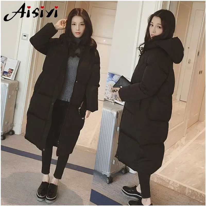 Hooded Ladies Coat Long Coats Parka Oversize Colour Jackets Mid long ...