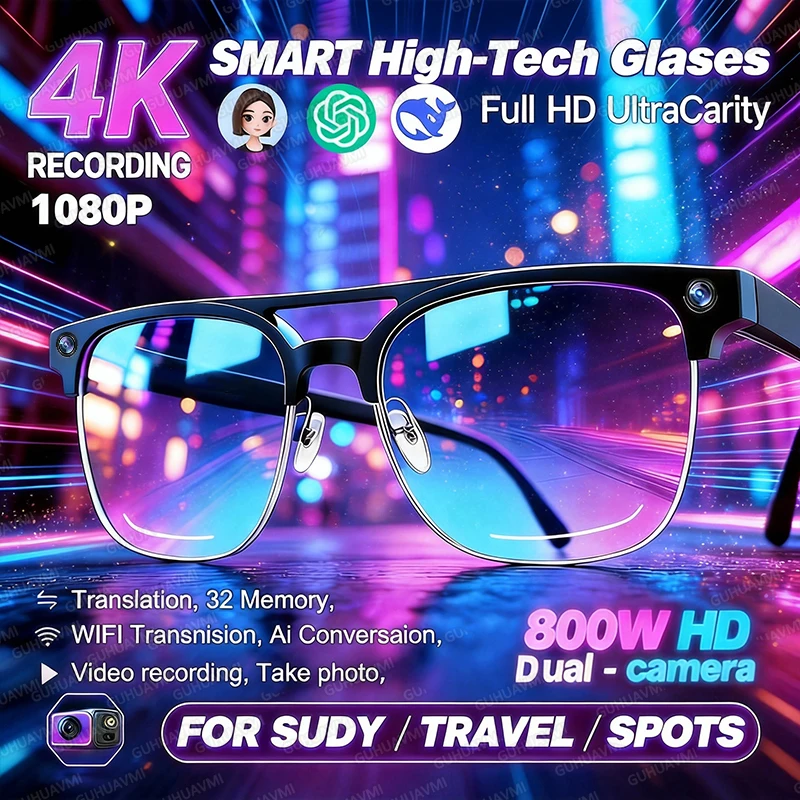 Nouvelles lunettes intelligentes IA pour hommes et femmes avec caméra ...