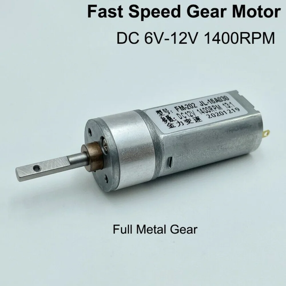 DC 6V 12V 1400RPM Fast Speed Micro 050 Gear Motor Long Shaft Mini 16mm ...