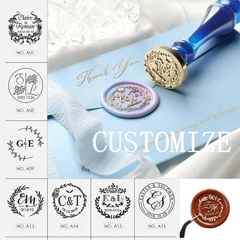 Custom Logo Wedding Theme Template Customized Stamps Personalized ...