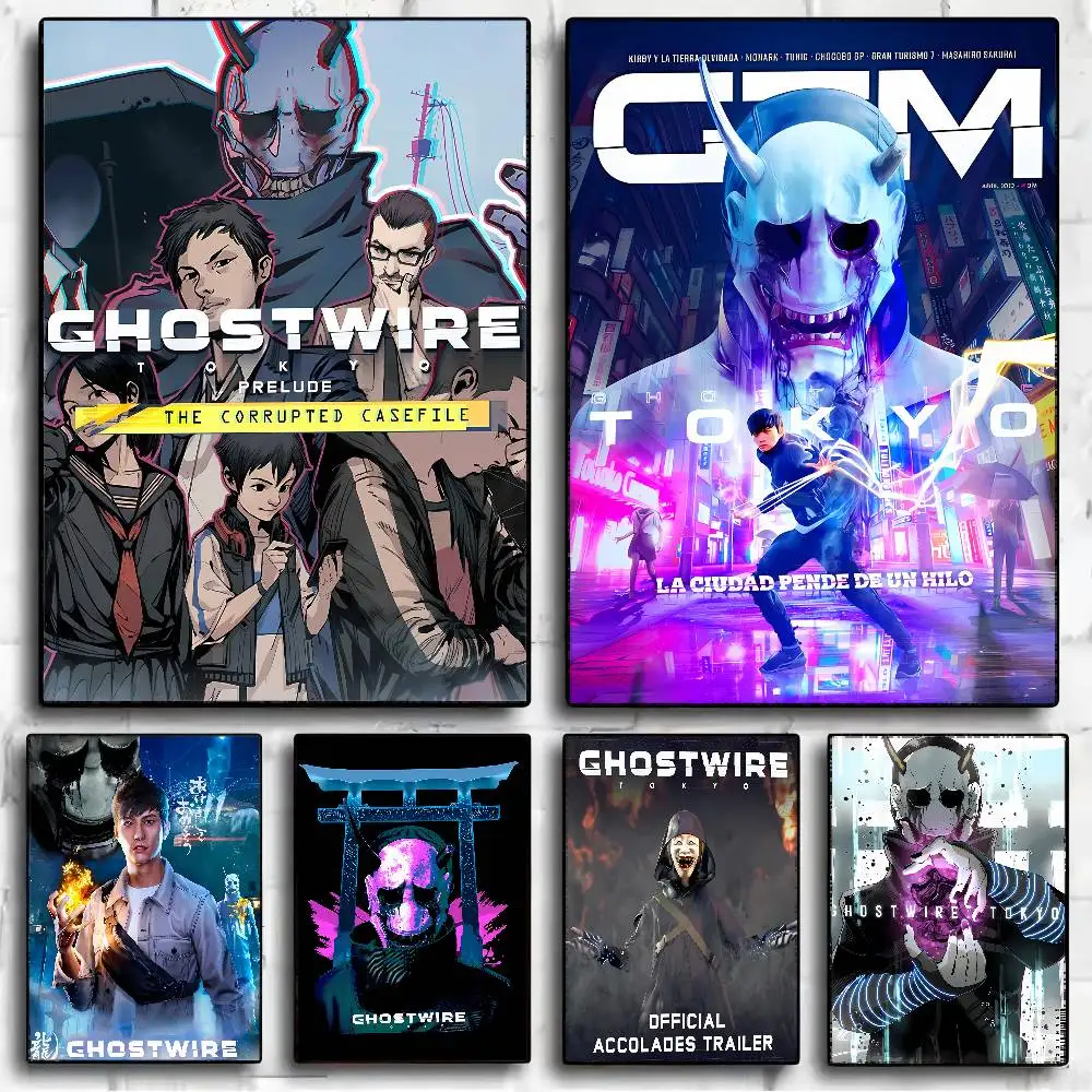 Popular Ghostwire Tokyo Game Vintage Posters Sticky Whitepaper Prints ...