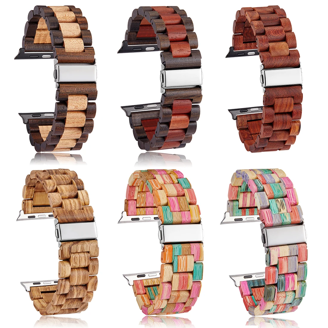 Wooden-Watchband-20mm-22mm-24mm-Width-Watch-Band-Natural-Bamboo-Natural ...
