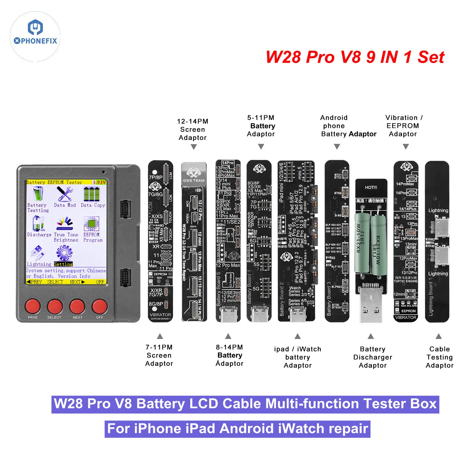 W28-Pro-V8-Multi-Function-LCD-Battery-Tester-for-iPhone-Watch-iPad ...