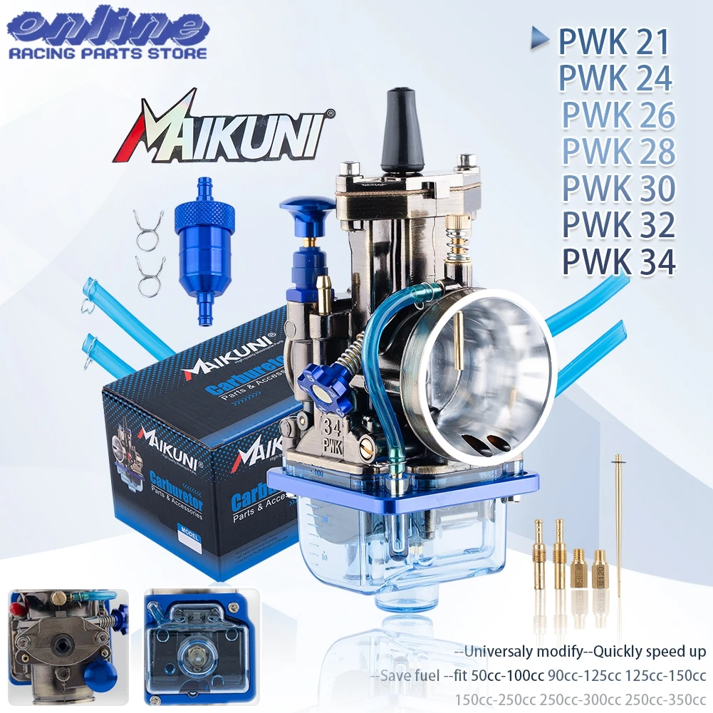 Carburador de motocicleta PWK para Mikuni Maikuni OKO YZ85 Power Jet Blue, cubierta transparente ...
