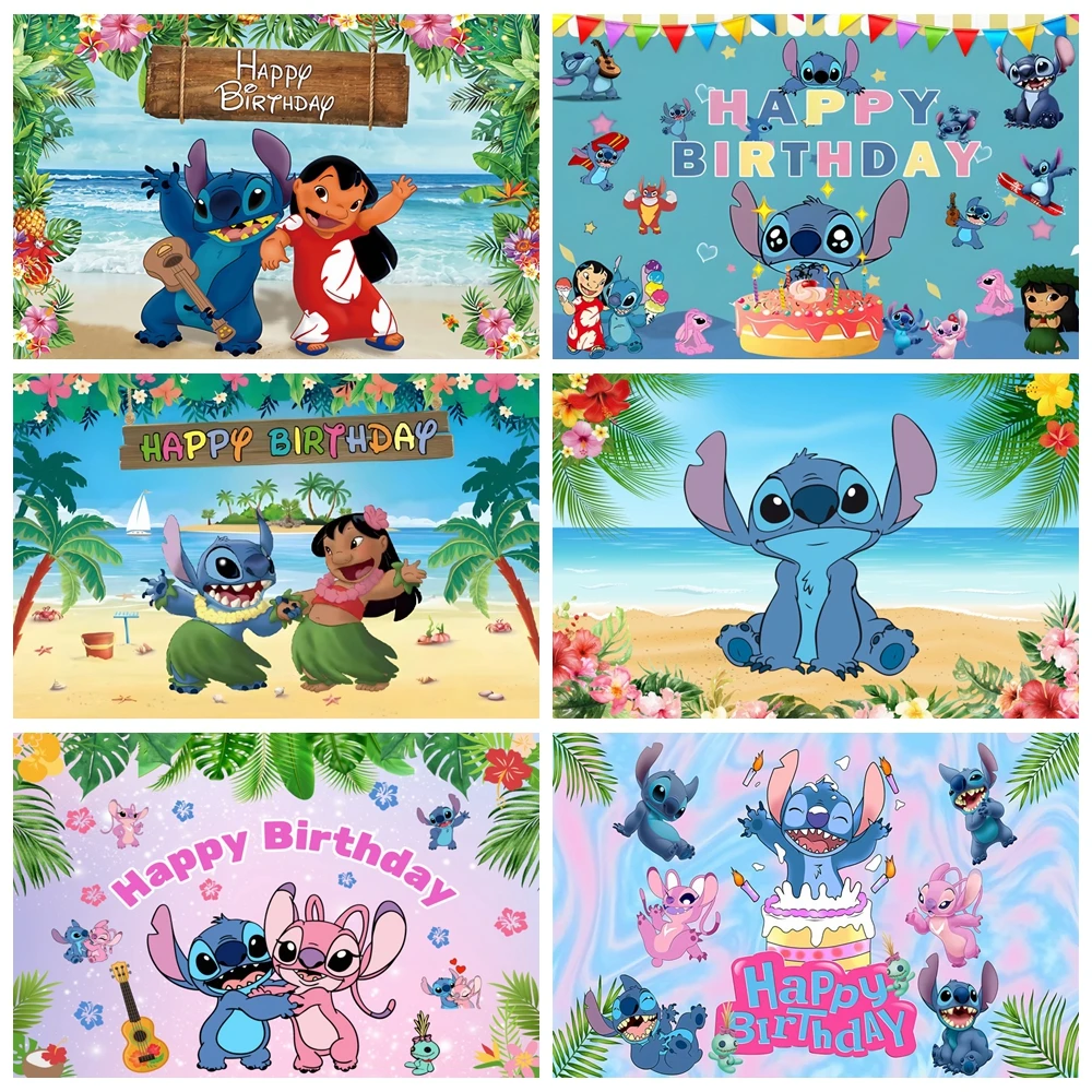 Disney-Lilo-Stitch-Party-Backdrops-Children-s-Happy-Birthday-Decoration ...