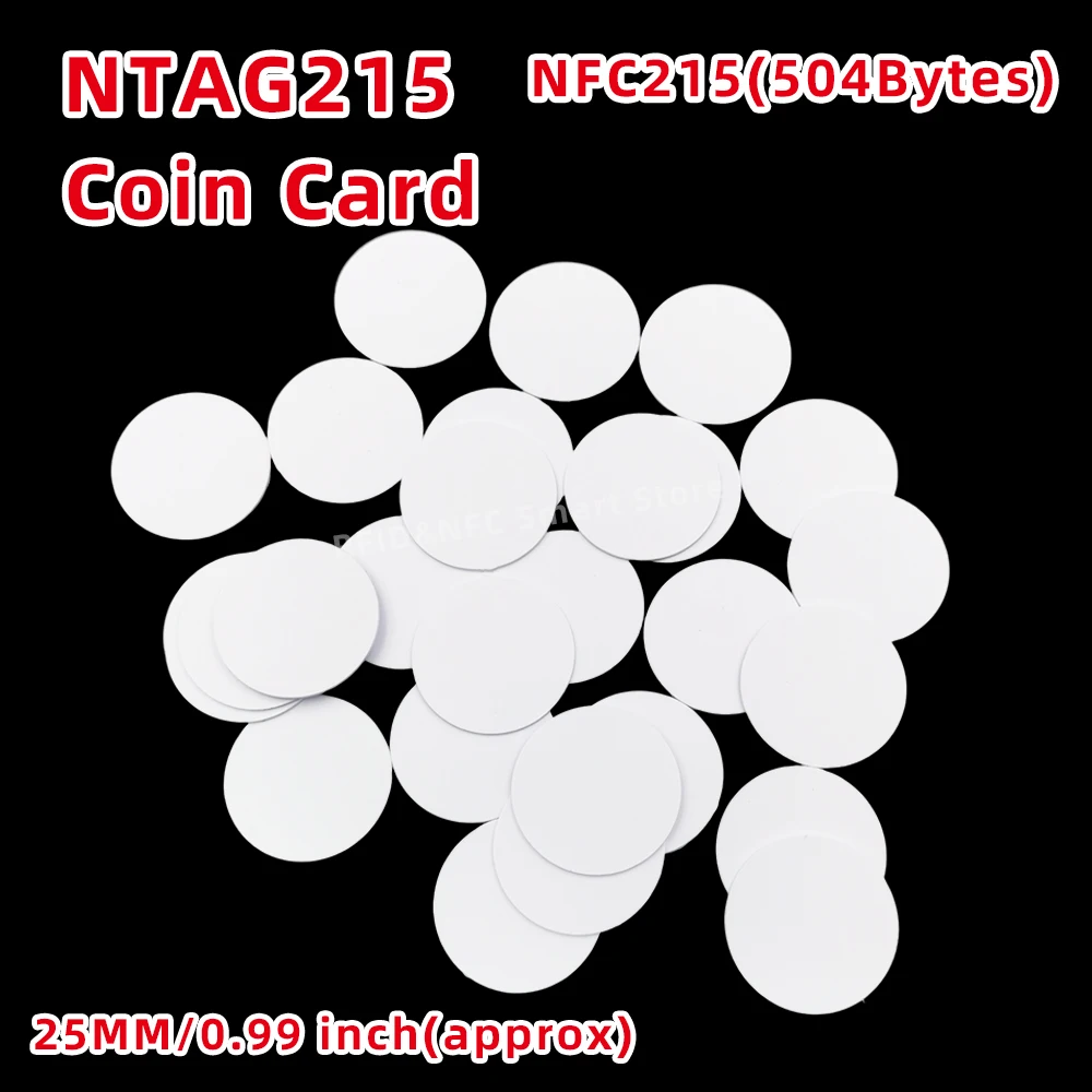10-50-100PCS-NFC-215-Coin-Card-Ntg215-Coin-Tags-13-56MHz-14443A-RFID ...