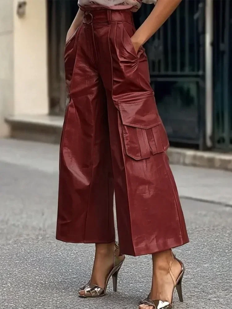 Modigirl-Winter-Women-Faux-PU-Leather-Pants-Red-Black-High-Waist ...