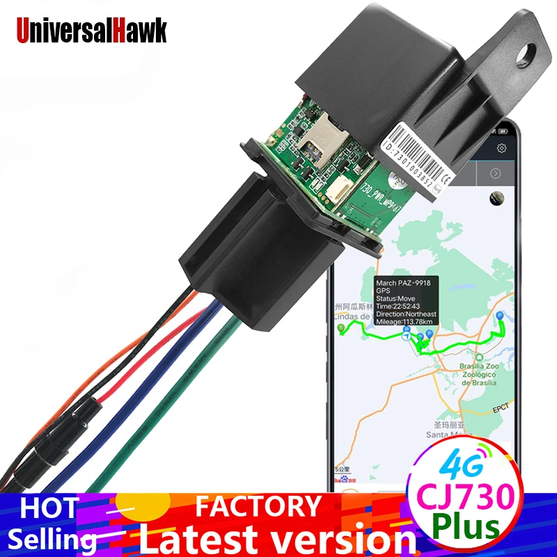 Global 4g Multi-mode Gps Tracker Car Relay Cut Oil Acc Sms Call Alarm ...