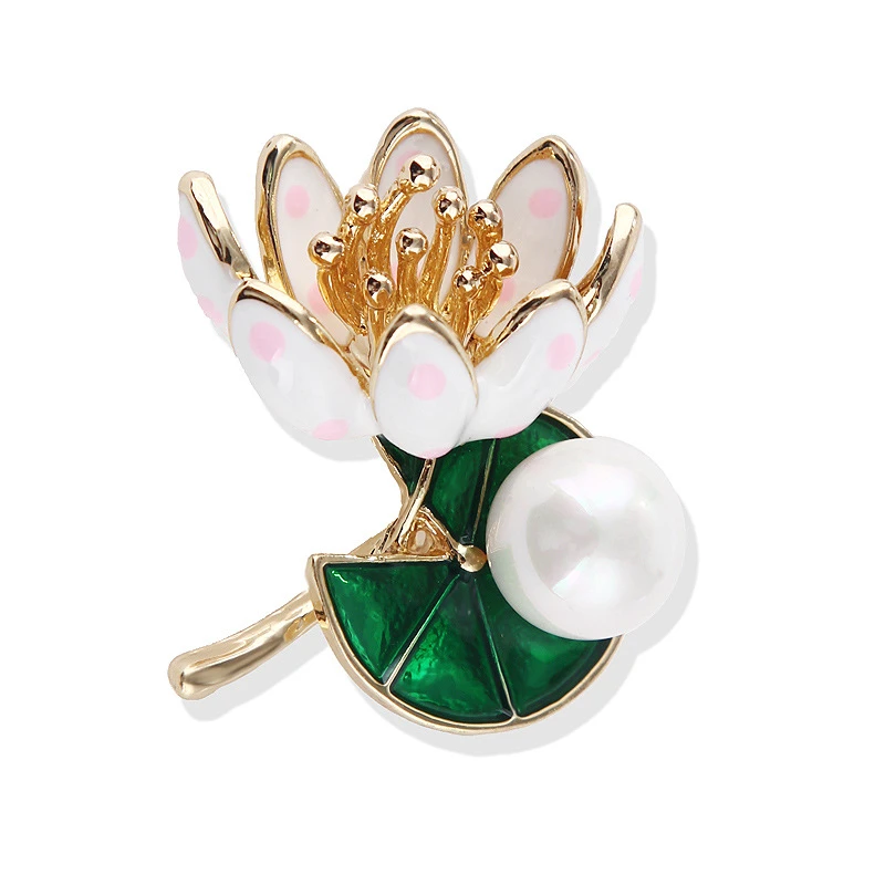 Enamel Jewelry Accesories | Enamel Clothing Dress | Lotus Flower Brooch ...