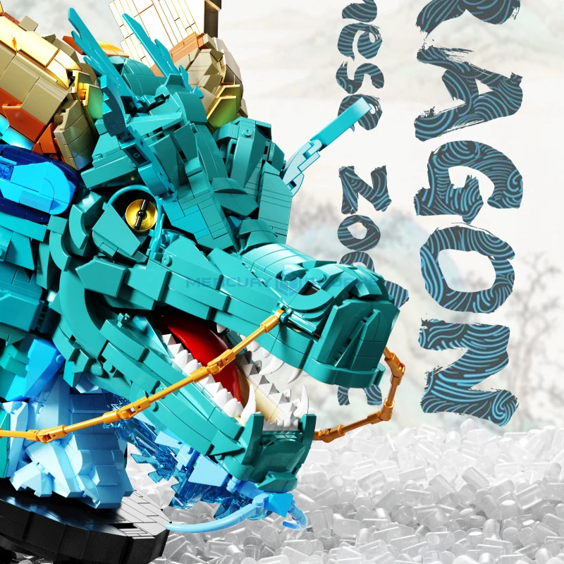 Dragon-Head-Model-Building-Blocks-MOC-103002-Chinese-Zodiac-Bricks ...