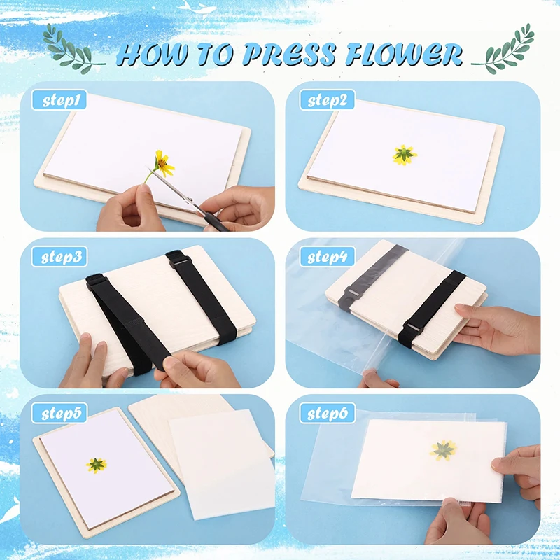 Portable Leaf Pressing Kit DIY Press Flower Machine Tool Nature Wooden ...
