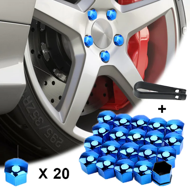 20Pcs 17/19/21mm Car Wheel Nut Caps Anti-Rust Auto Hub Screw Cover ...