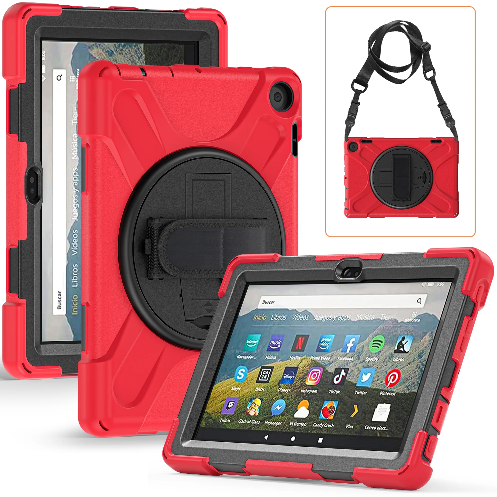 Heavy Duty Rugged Case For Amazon Fire 7 8 2022 2020 2017 2018 2019 ...