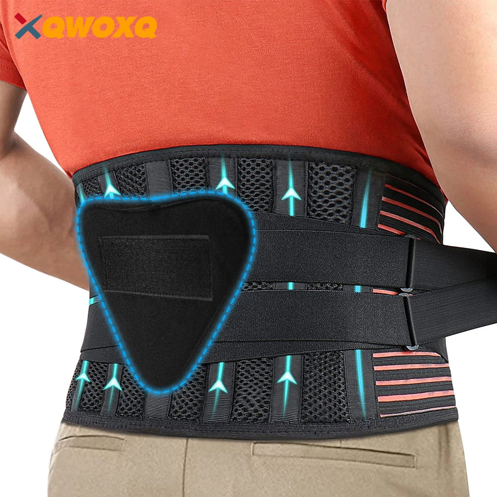 S 3XL Sports Lower Back Brace with 6 Stays Anti skid Orthopedic Lumbar ...