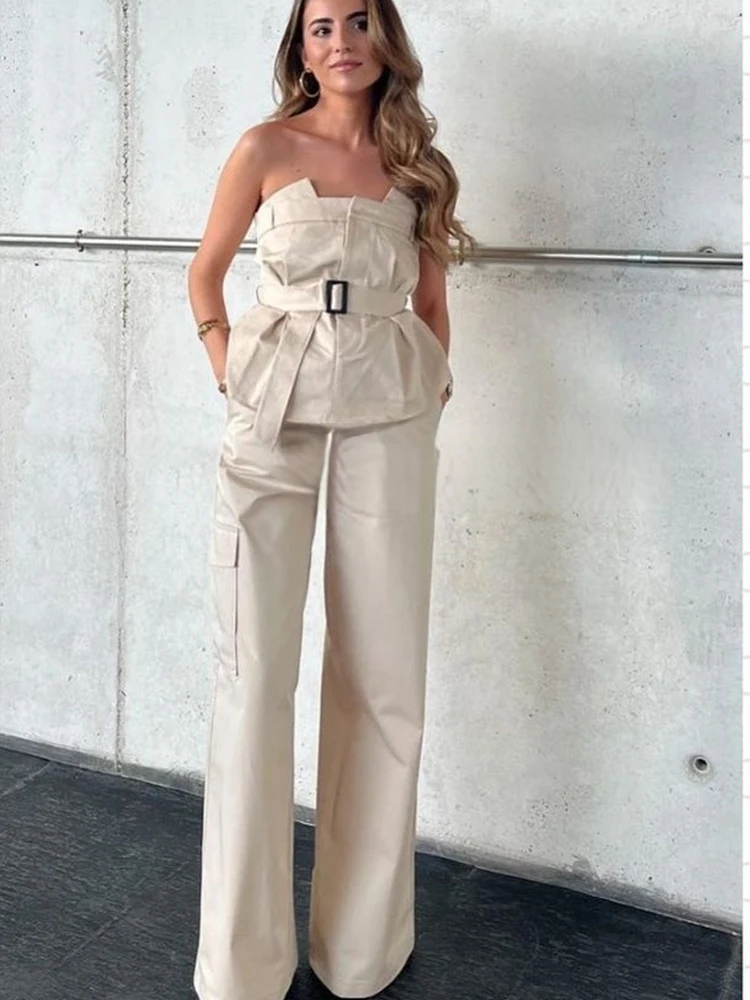 Mulheres 2023 primavera Nova Moda Com cinto Tanque Tops Vintage ...