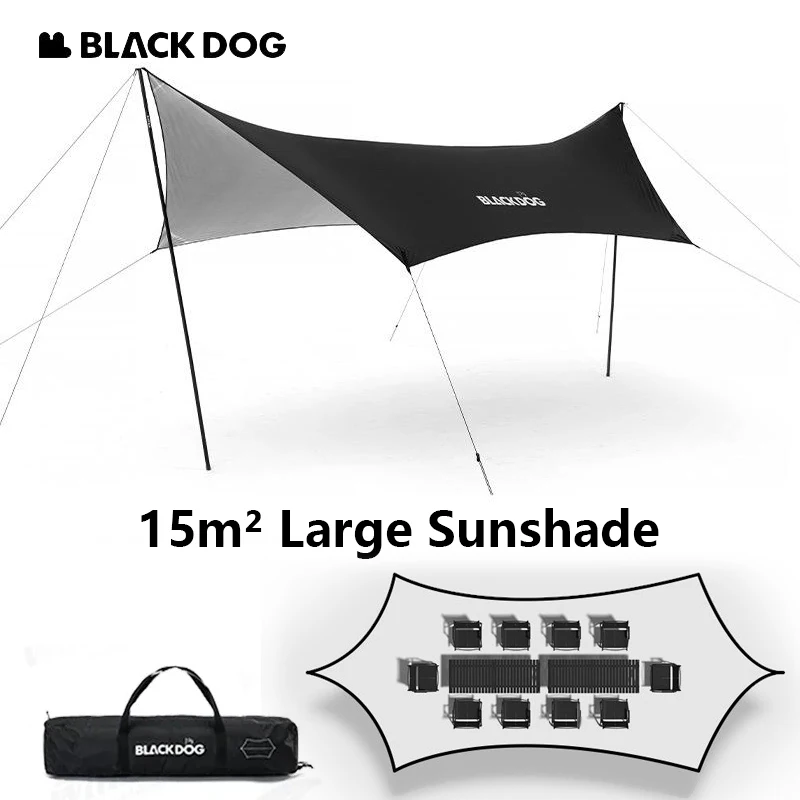Naturehike-BLACKDOG-Large-Tarp-Black-Hexagonal-Coated-Sun-Shade-Cloth ...
