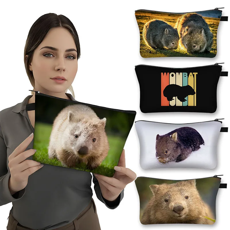 Cute-Wombat-Print-Cosmetic-Bags-Cartoon-Wombats-Australia-Animal-Women ...