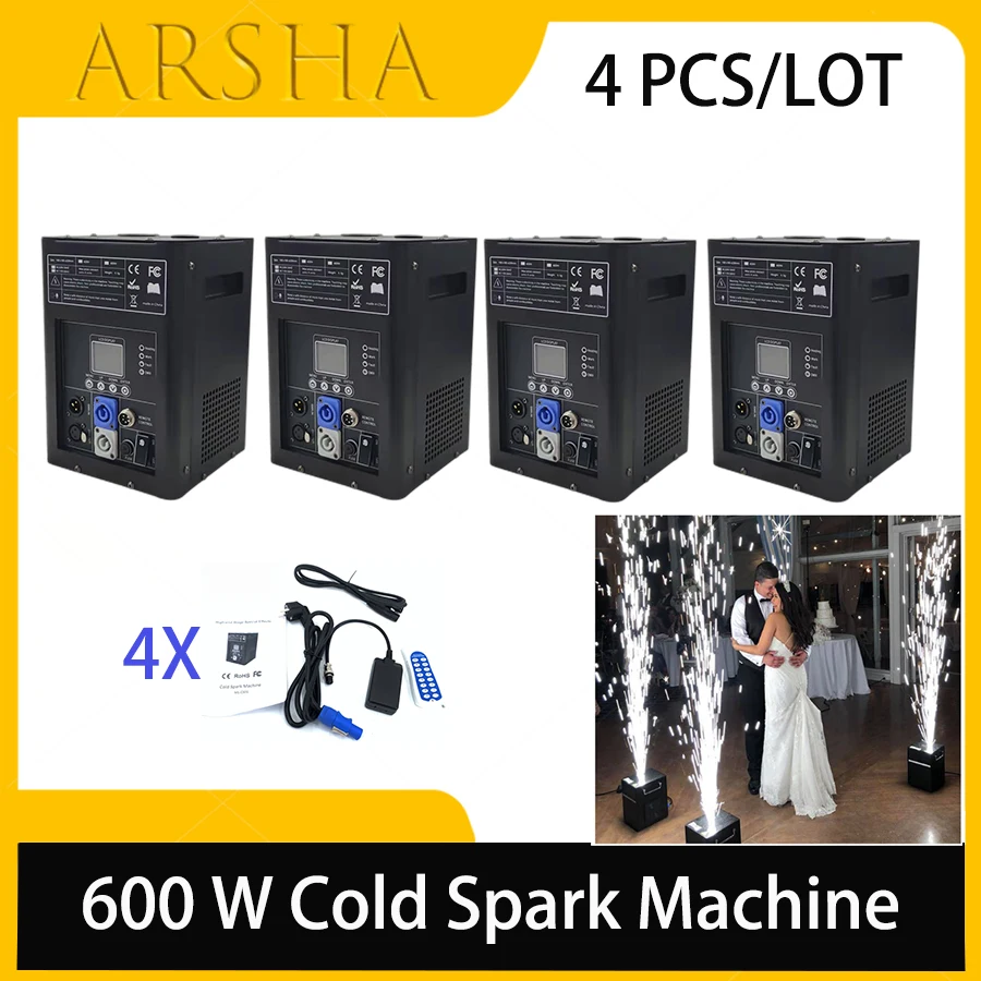 No-Tax-4-PCS-600w-Cold-Spark-Machine-DMX-Firework-Machine-DJ-Remote ...