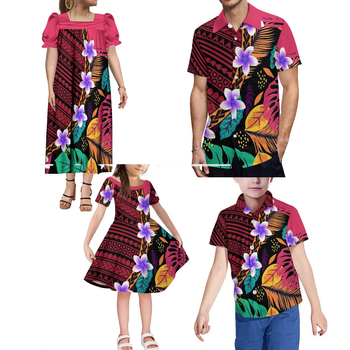 Micronesia-Family-Set-Mumu-Women-S-Dress-Girls-Dress-With-Men-S-Shirt ...