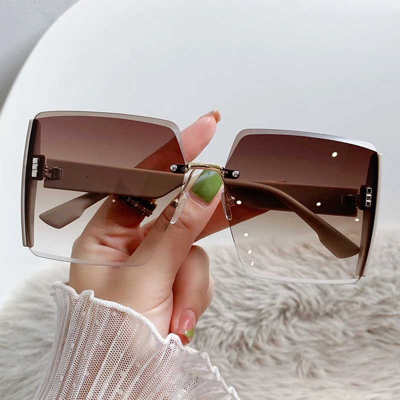 Rimless Square Frame Sunglasses | Frameless Square Sunglasses | Sun ...