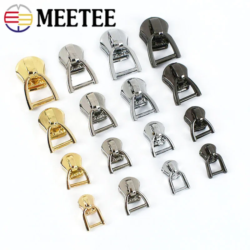 10Pcs D Ring 3# 5# 8# 10# Zipper Sliders for Metal Zips Repair Zippers ...