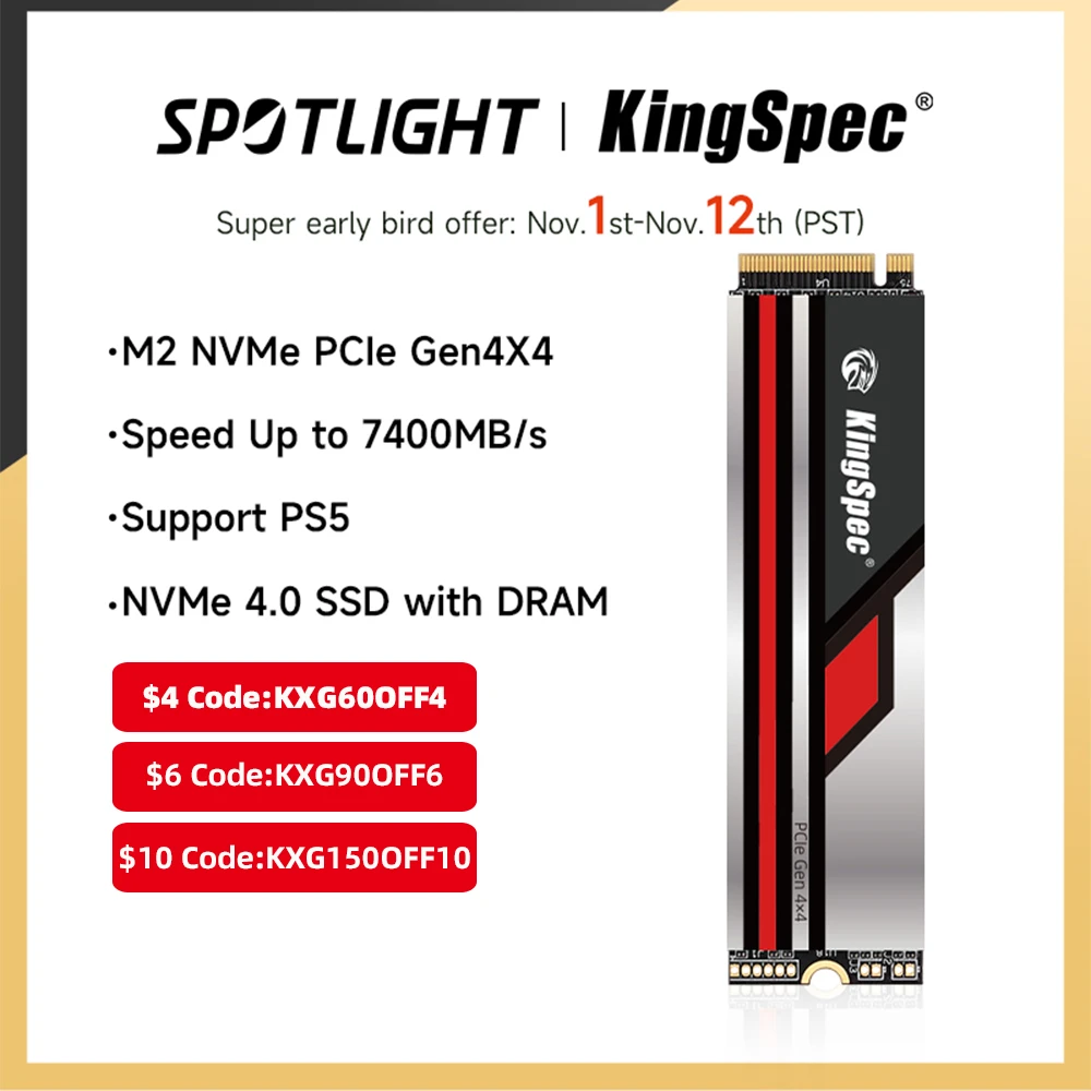 Kingspec ssd 1tb 2tb 512gb ssd nmve m2 pcie 4.0x4 m.2 2280 nvme ssd ...
