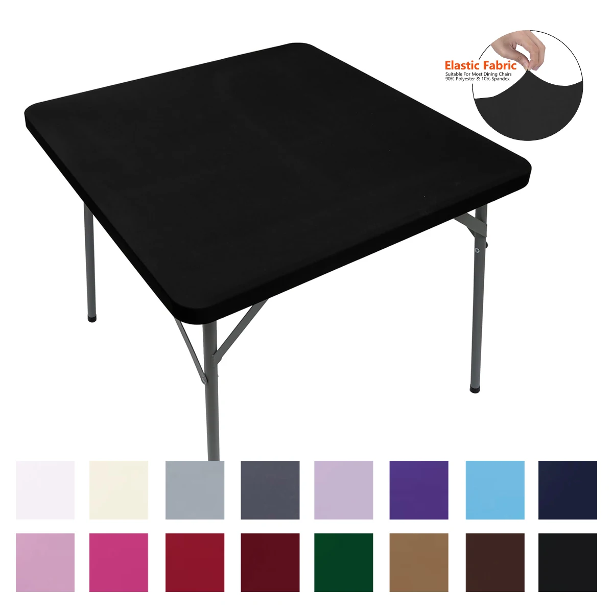 Square Fitted Table Cover Elastic Tablecloth Dining Kitchen Home ...