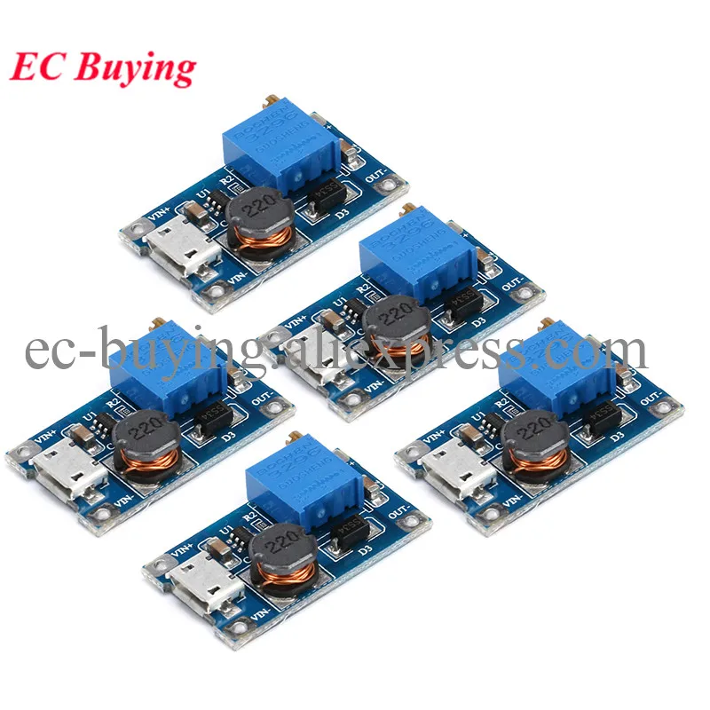5-1pcs-DC-DC-Adjustable-Boost-Module-2A-Boost-Plate-Step-Up-Power ...