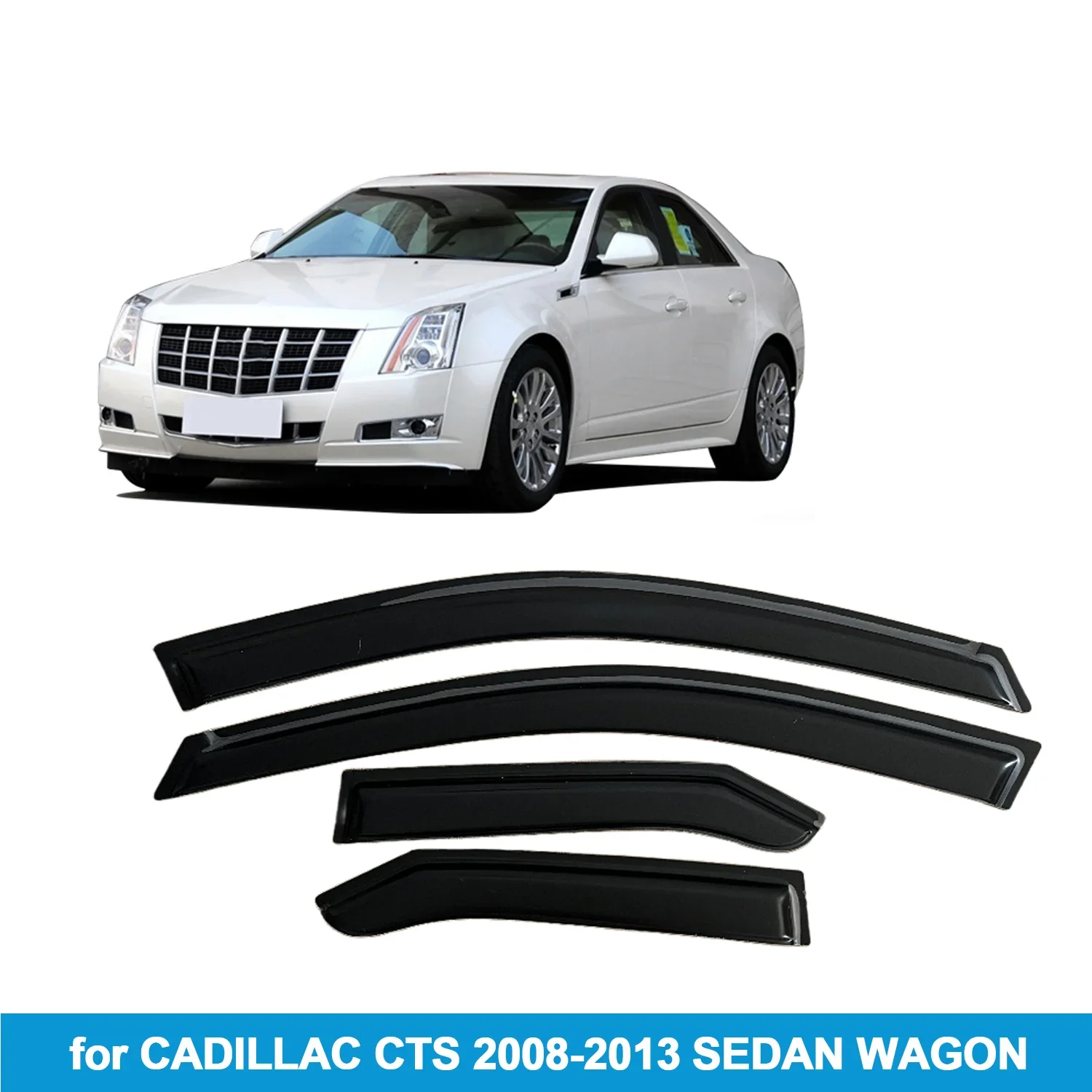 Window Visor for CADILLAC CTS 2008-2013 SEDAN WAGON Rain Guard Side ...