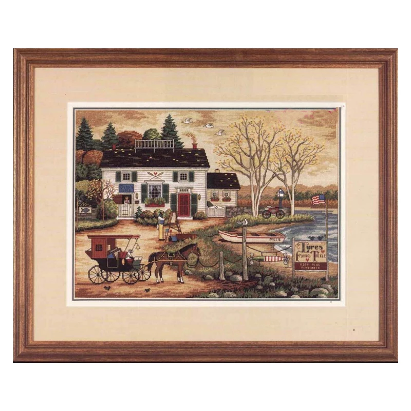 Popular-Counted-Cross-Stitch-Kit-Birch-Point-Horse-Coach-Carriage-House ...