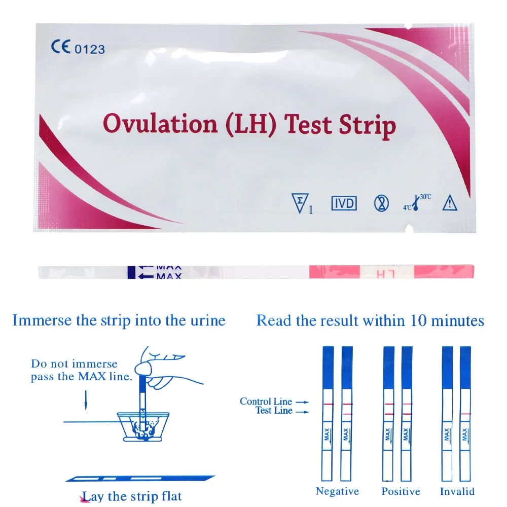 10Pcs LH Ovulation Test Strips สำหรับผู้หญิง LH Predictor ทดสอบปัสสาวะ ...