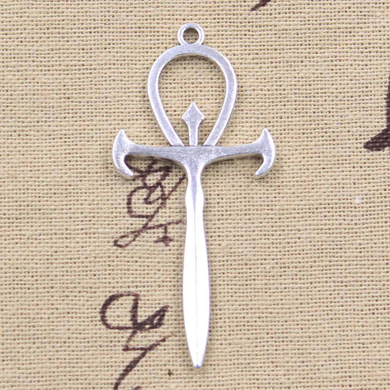 6pcs Charms Cross Dagger 59x28mm Antique Silver Color Pendants DIY ...