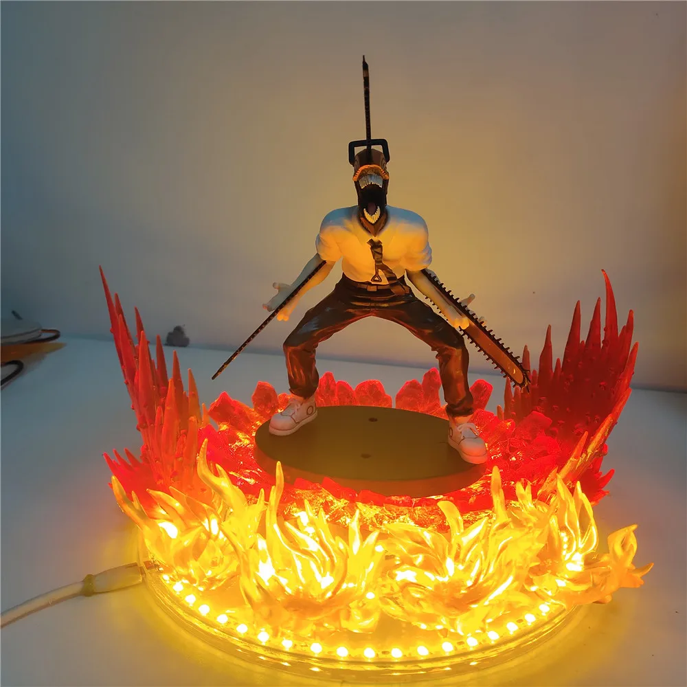 Anime-Figure-LED-Chainsaw-Man-Denji-Fire-Effect-Visual-Action-Figures ...