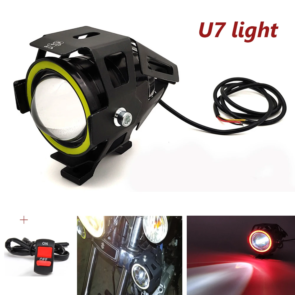 2Pcs-Motorcycle-Headlights-Front-Spotlight-12V-U7-LED-Light-Fog-Lamp ...