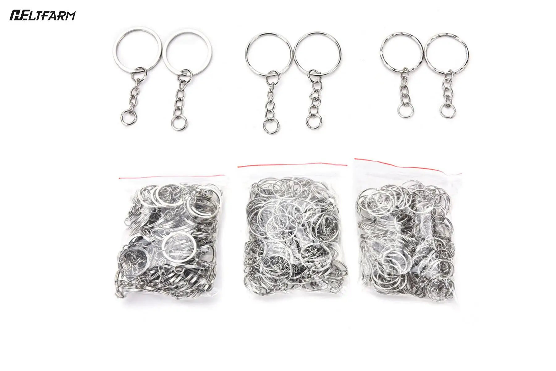 100-Pcs-Set-Silvery-Key-Chains-Stainless-Alloy-Circle-DIY-25mm-Keyrings ...