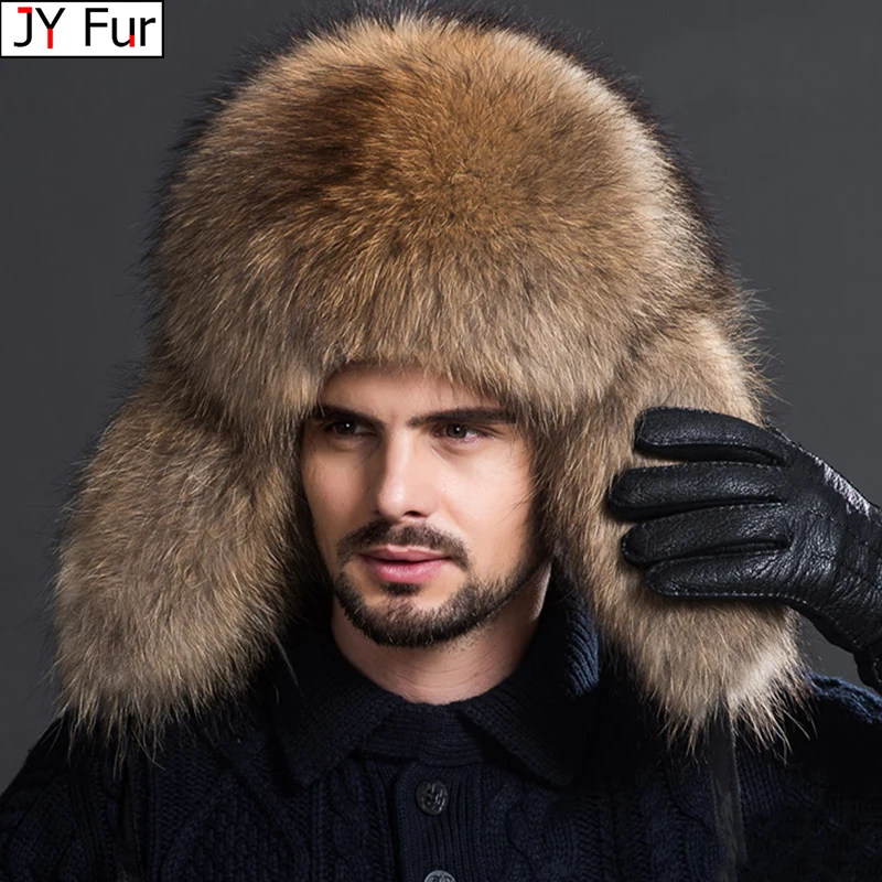 Real-fur-100-Fox-Skin-Russian-Businessmen-Pilot-Bombers-Full-Mao-Men-s ...