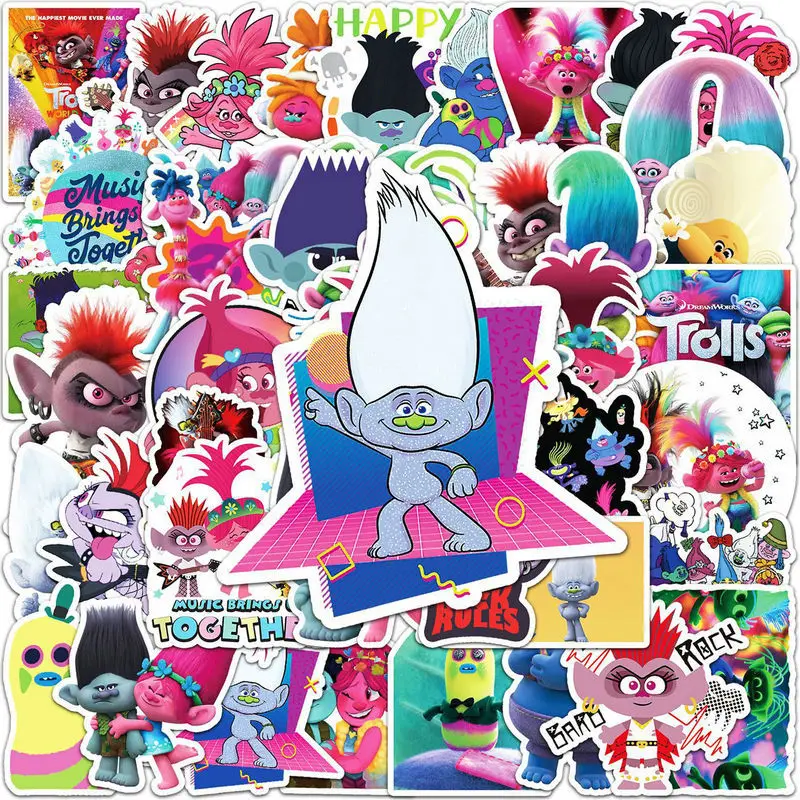 50pcs-Cartoon-Troll-Graffiti-Stickers-Luggage-Car-Stickers-Waterproof ...