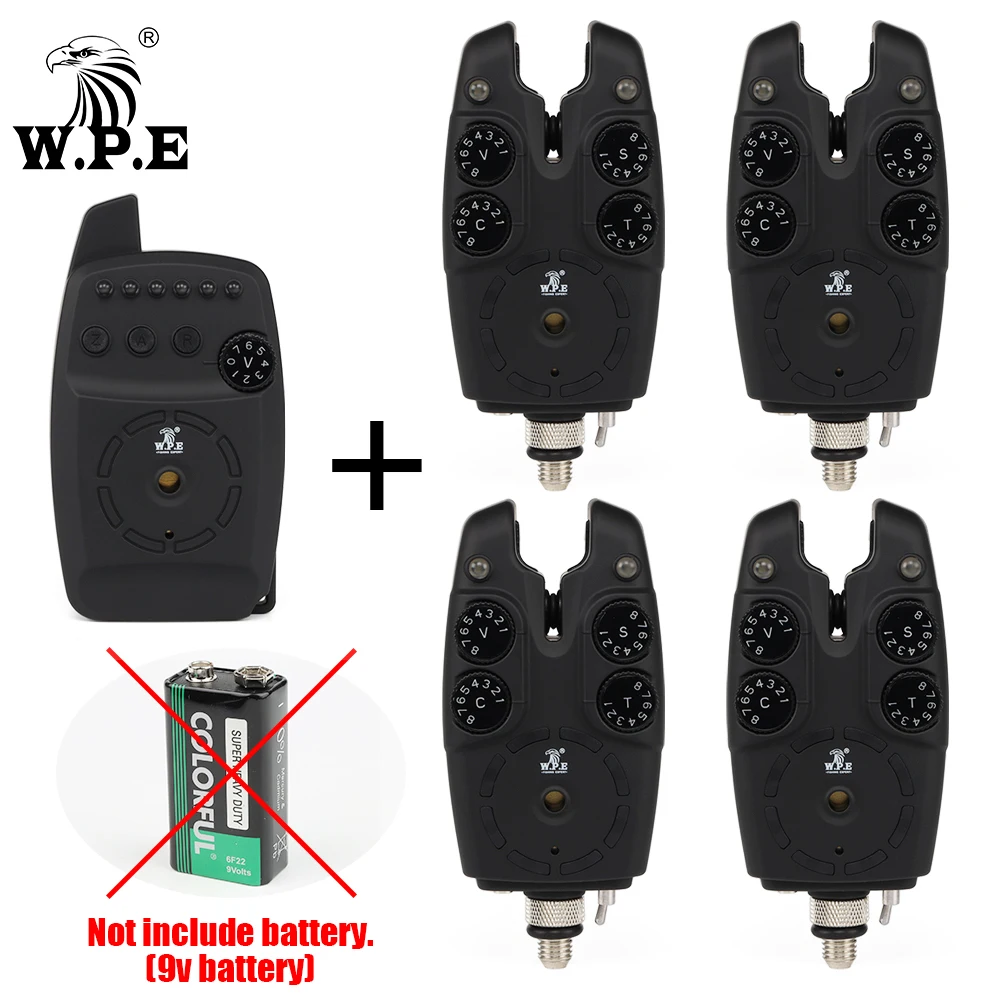 W-P-E-1set-Carp-Fishing-Bait-Alarm-4-1-set-LED-Sound-Wireless ...