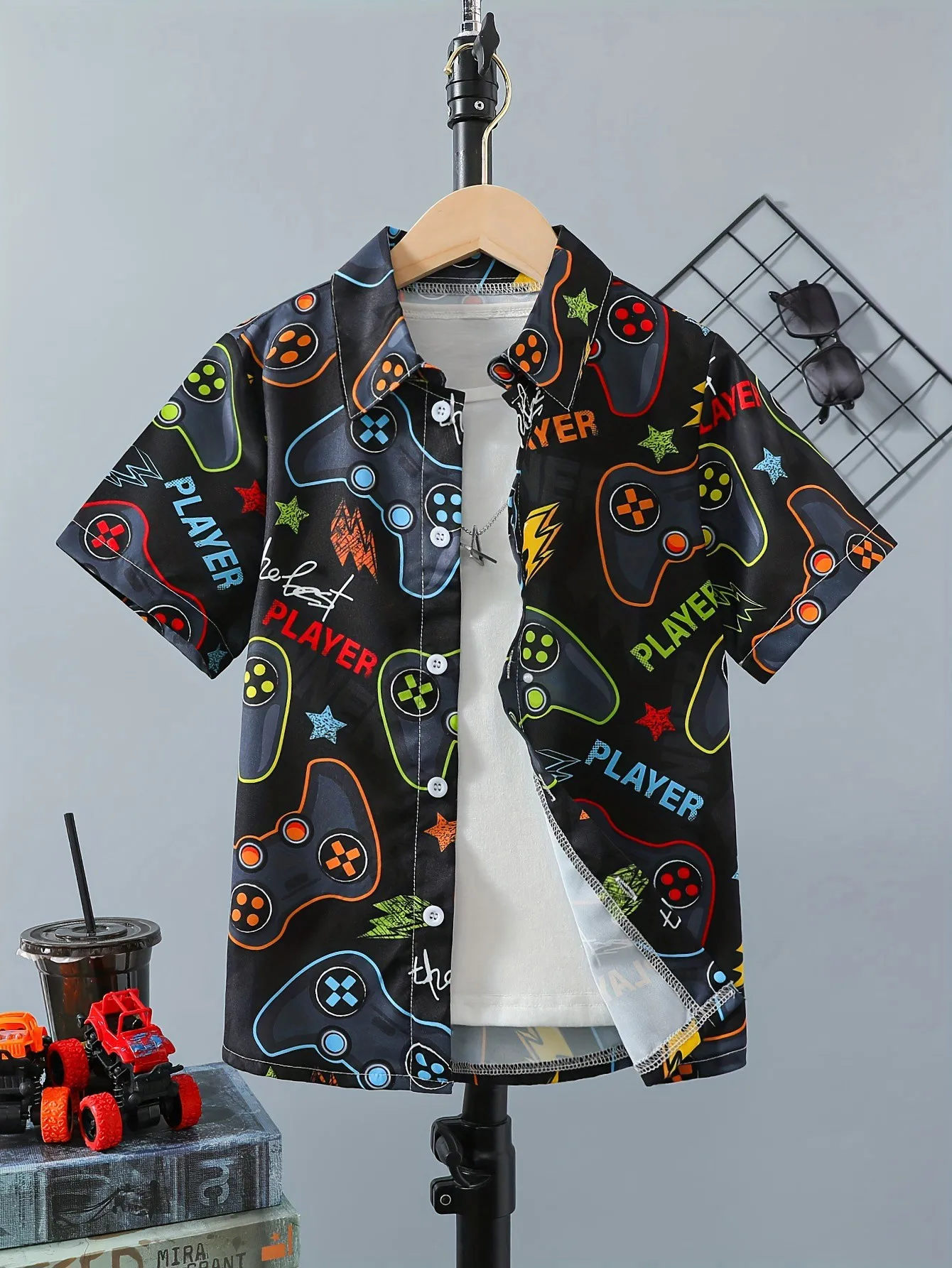 Children-s-Clothing-Boy-Gamepad-Pattern-Trendy-Shirt-Kids-Clothes ...