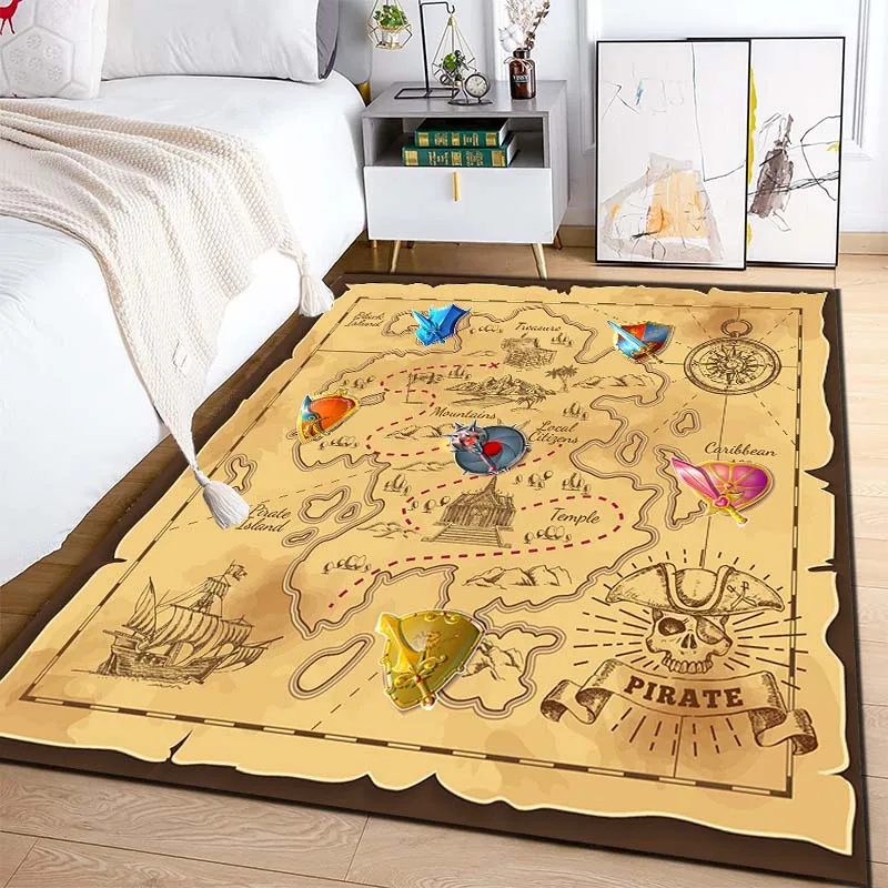 15-Sizes-Antique-Pirate-Treasure-Map-Carpet-Rug-for-Bedroom-Living-Room ...