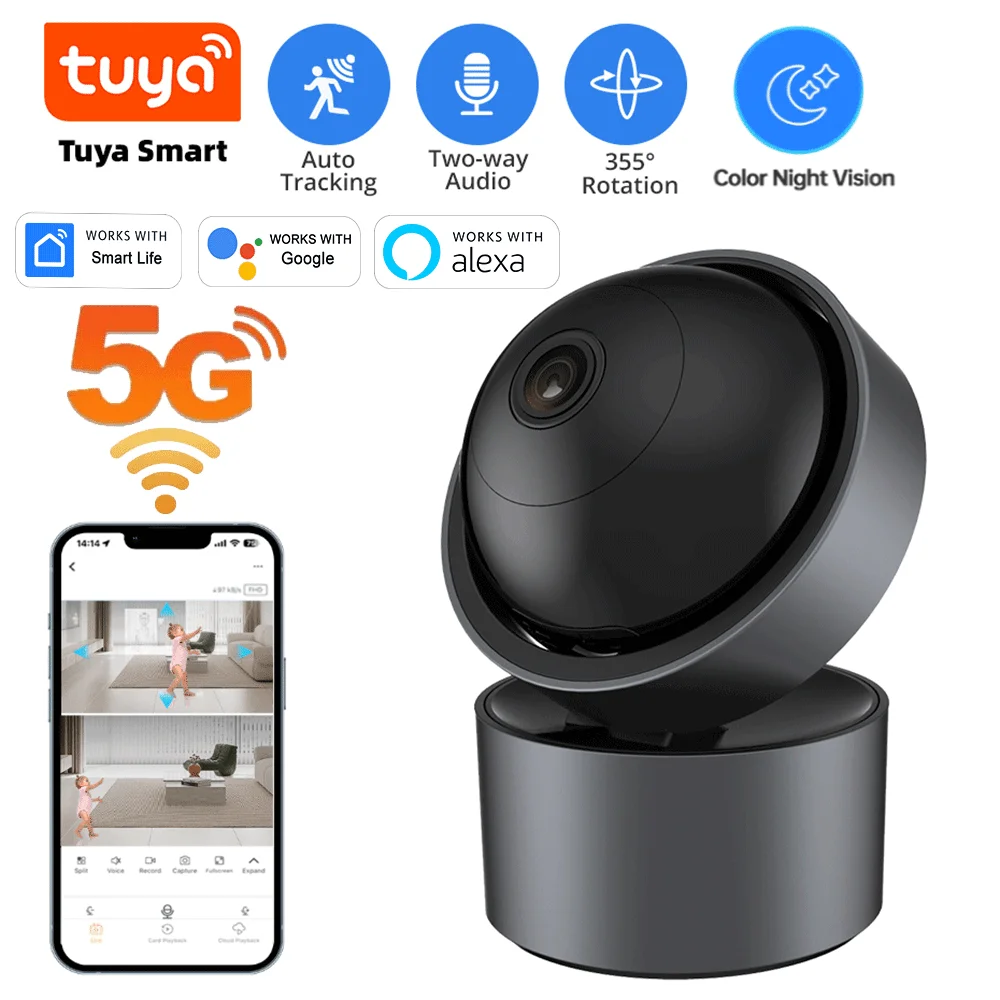 5MP-5G-WiFi-Camera-Tuya-Smart-Home-Indoor-Surveillance-Camera-Wireless ...