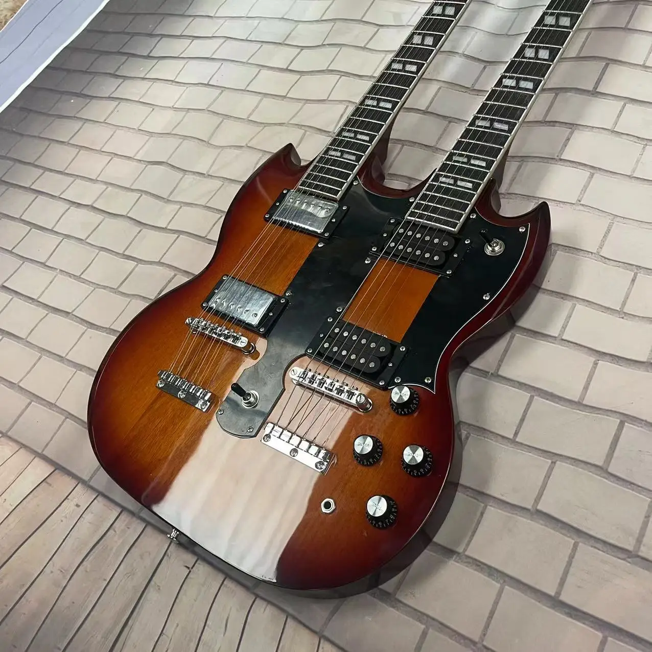 Guitarra-el-ctrica-de-doble-cuello-de-alta-calidad-con-12-cuerdas-y-6 ...