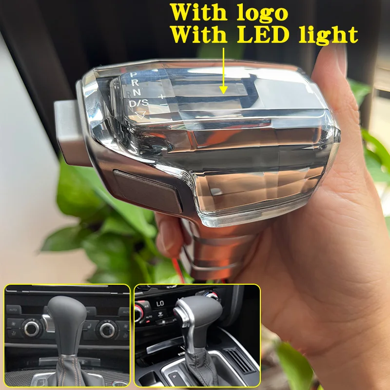 크리스탈 Led 기어 시프트 노브 자동 기어박스 핸들 시프트 레버 핸들 헤드 기어 로드 아우디 A6 C6 A4 B8 A5 B8 Q5 Q7 S5 S6 S7