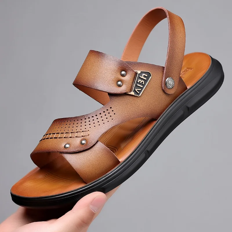 Men-Sandals-Fashion-Casual-Beach-Shoes-for-Men-Unisex-Leather-Male ...