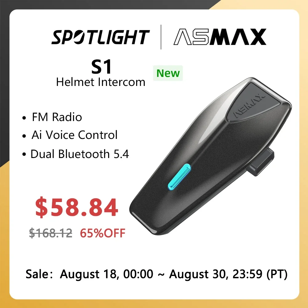 ASMAX-S1-Bluetooth-Motorcycle-Intercom-BT-5-4-Interphone-Helmet ...