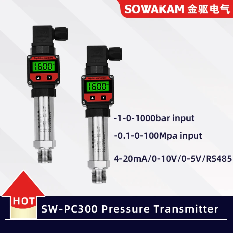 SWK-PC300-LCD-Smart-PressureTransmitter-RS485-Output-Transducer-Water-Oil-Gas-100Mpa-Range ...